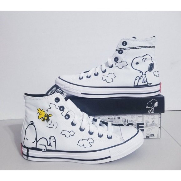 Converse | Shoes | Converse Peanuts Chuck Tas Hi Snoopy Woodstock White ...